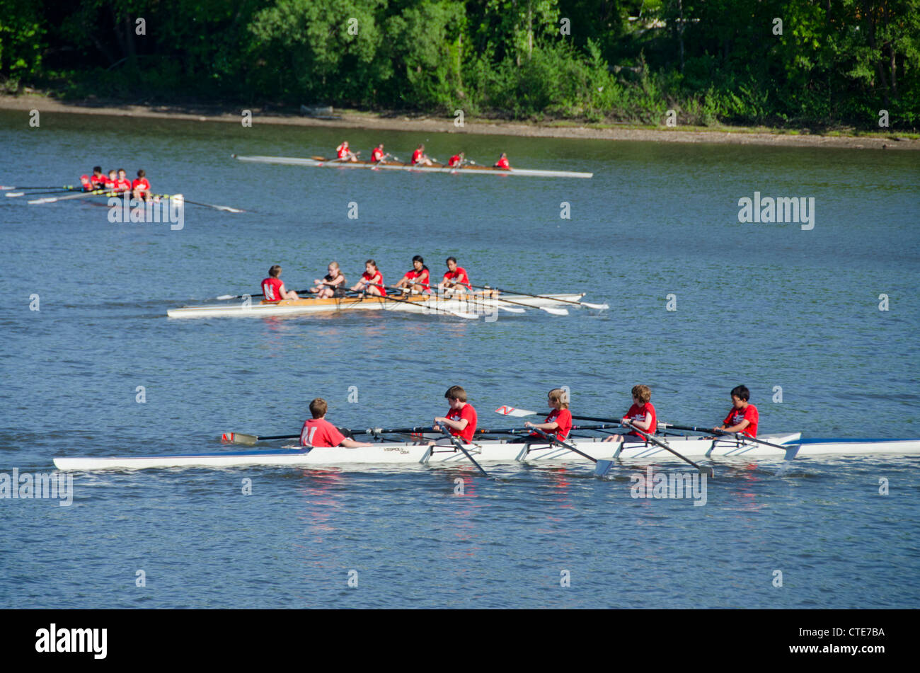 New York. Erie Canal between Lock 7 at Niskayuna and Lock 8 at ...