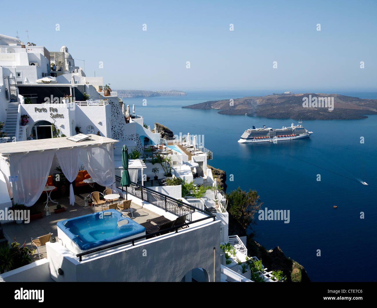The greek Island of Santorini is one of the cyclades Islands Stock ...