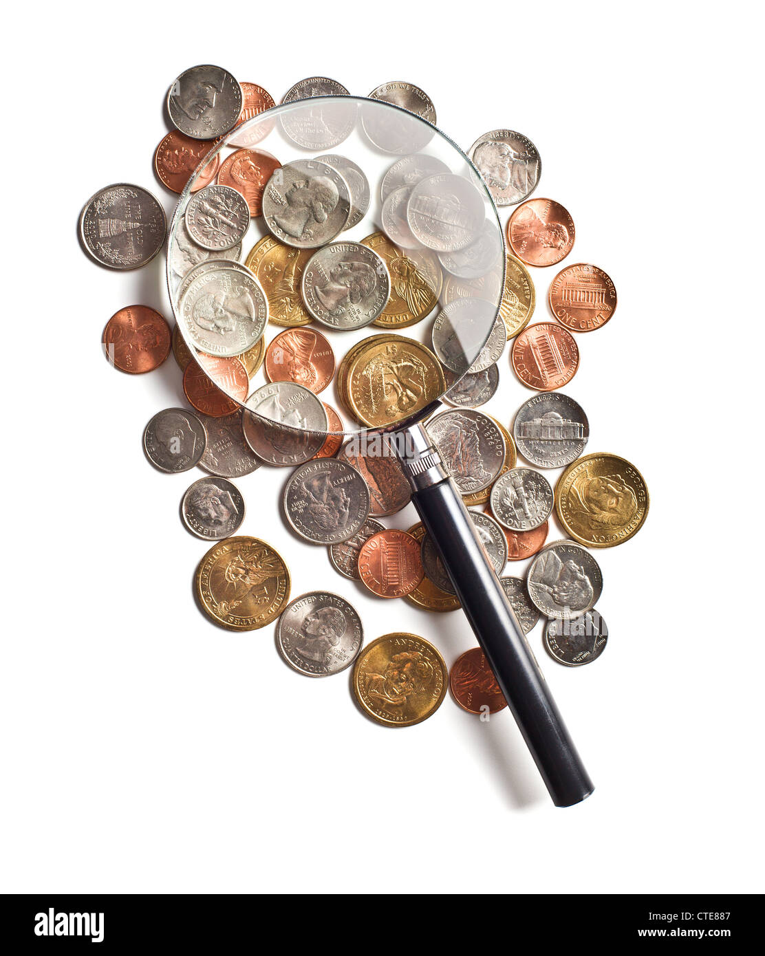 American coins under magnifying hi-res stock photography and images - Alamy