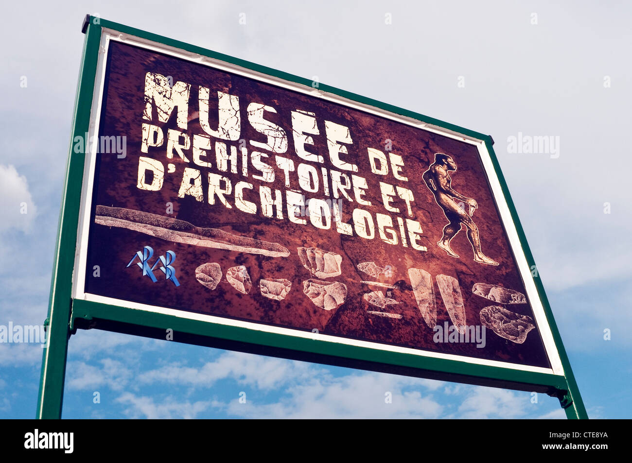 Hand-painted information sign for town museum - France Stock Photo - Alamy