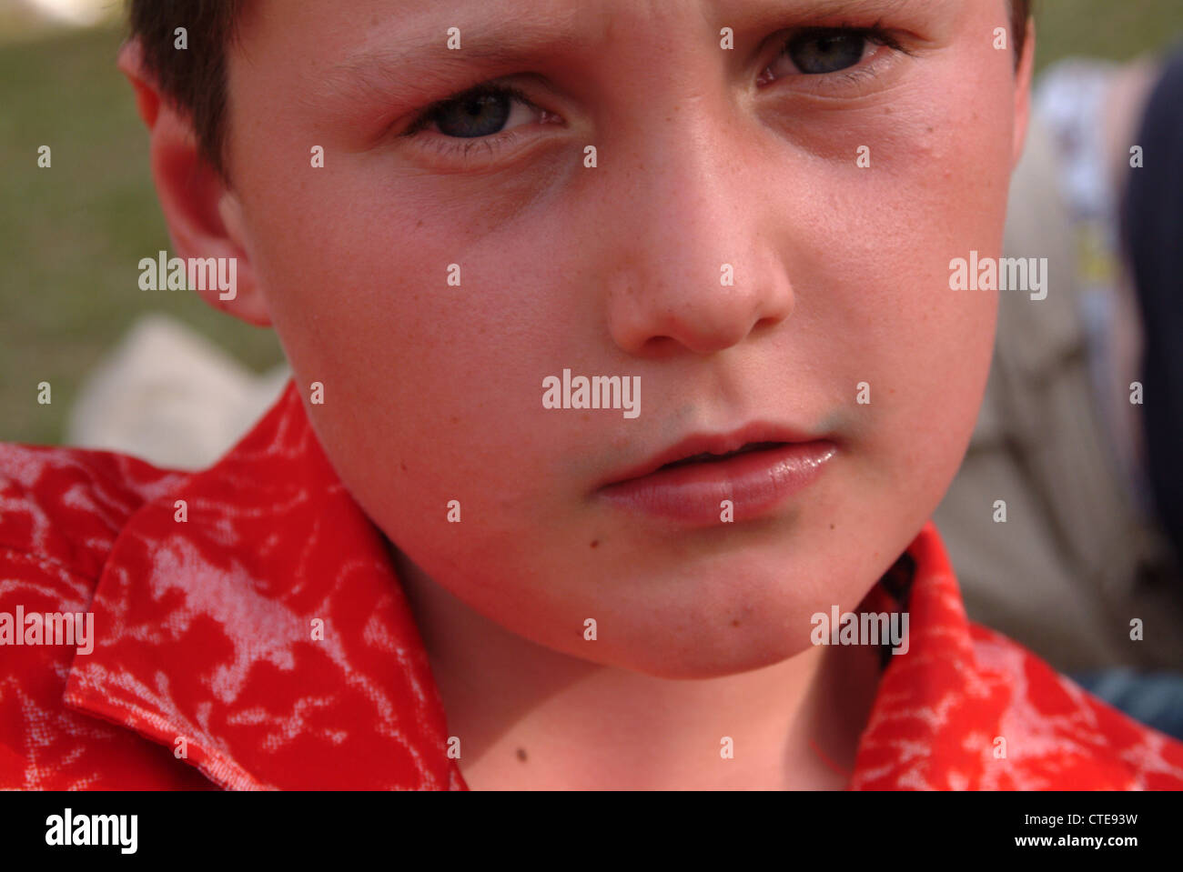Portrait of a boy looking cross Stock Photo - Alamy