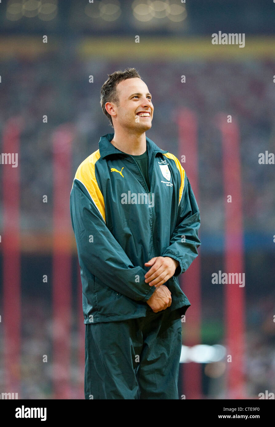South African Paralympic sprinter Oscar Pistorius participates in the ...