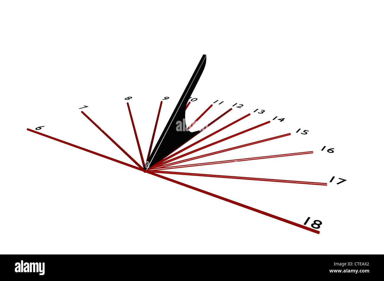 3d digital object designed by computer of a sundial with white ...