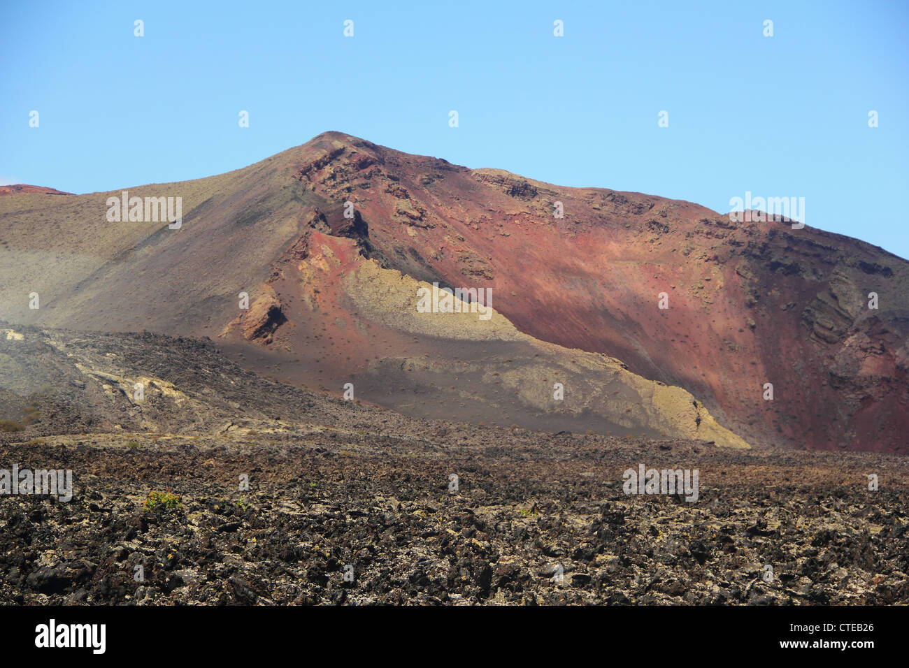 volcano at timanfaya national park Stock Photo - Alamy