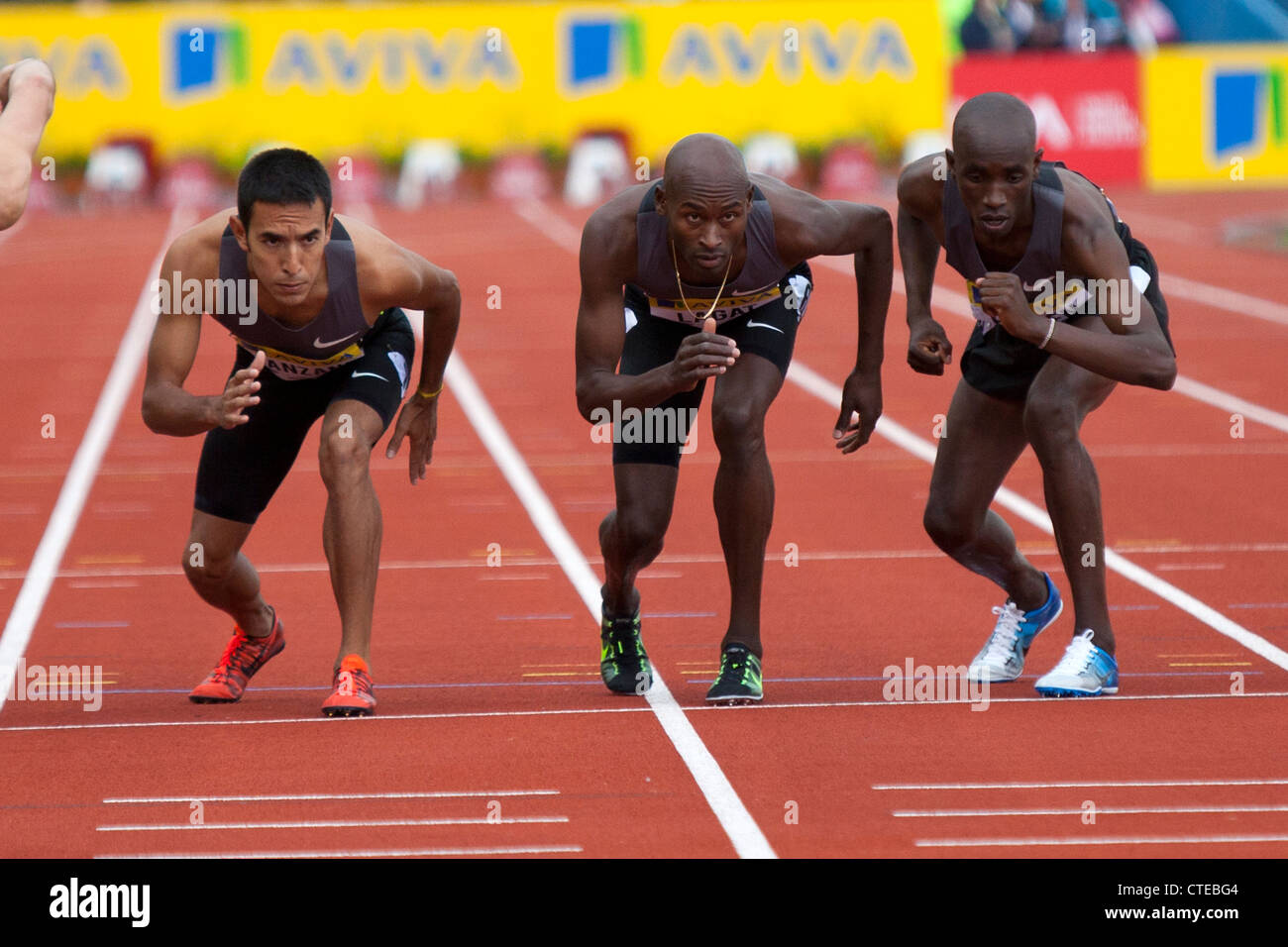 Leonel MANZANO, Bernard LAGAT Bethwell BIRGEN, 2012 Emsley Carr Mile ...