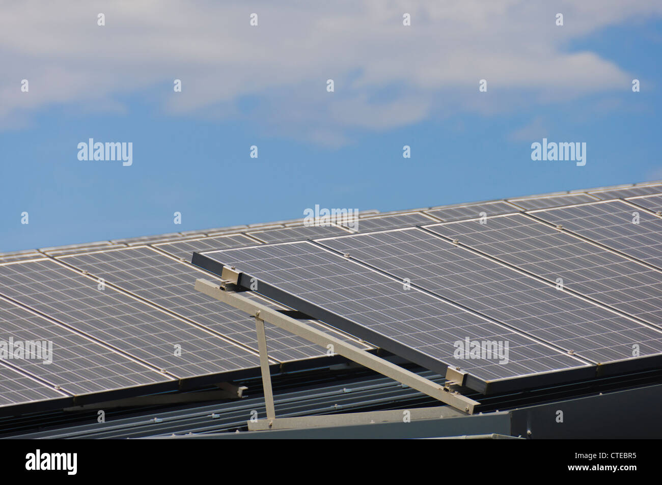 Horizontal copy space photovoltaics solar panels green energy co2 ...