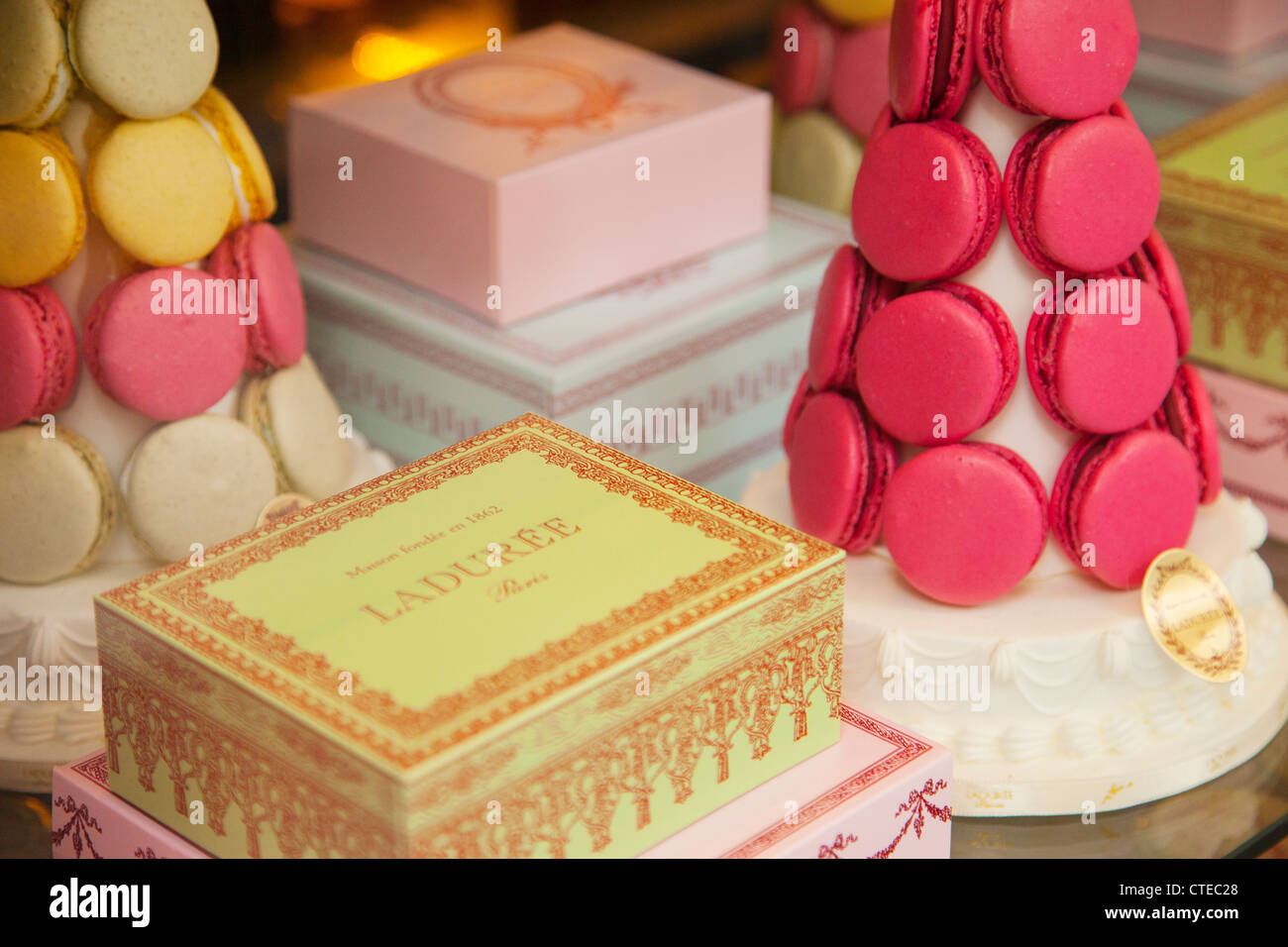 Window display of Laduree Bakery, Patisserie, and Tea Shop, Saint ...