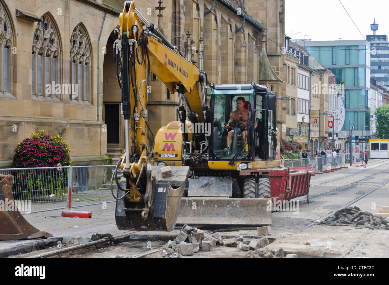 Railroad Track Construction Site Worker Excavator Dredger Digger Kaiser ...
