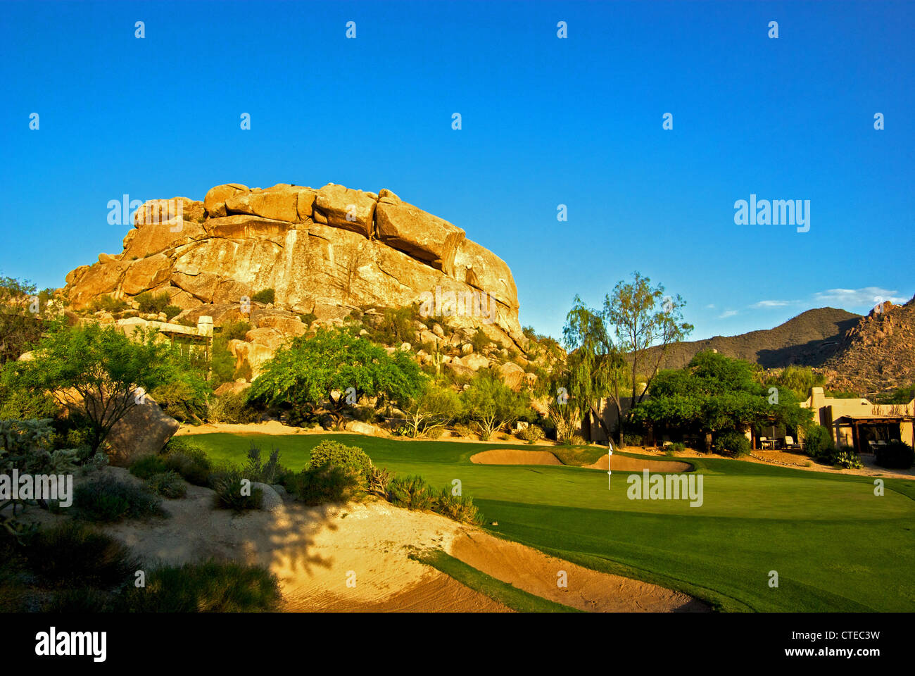 Spectacular wind eroded boulder formation casitas golf course green ...