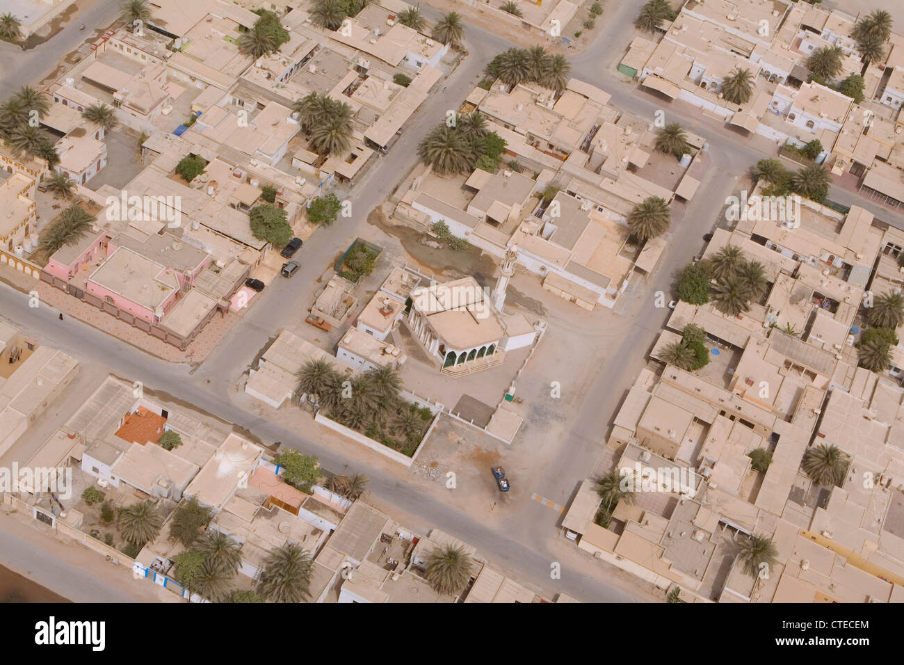 Aerial view of residential houses, Ras al-Khaimah, United Arab Emirates ...