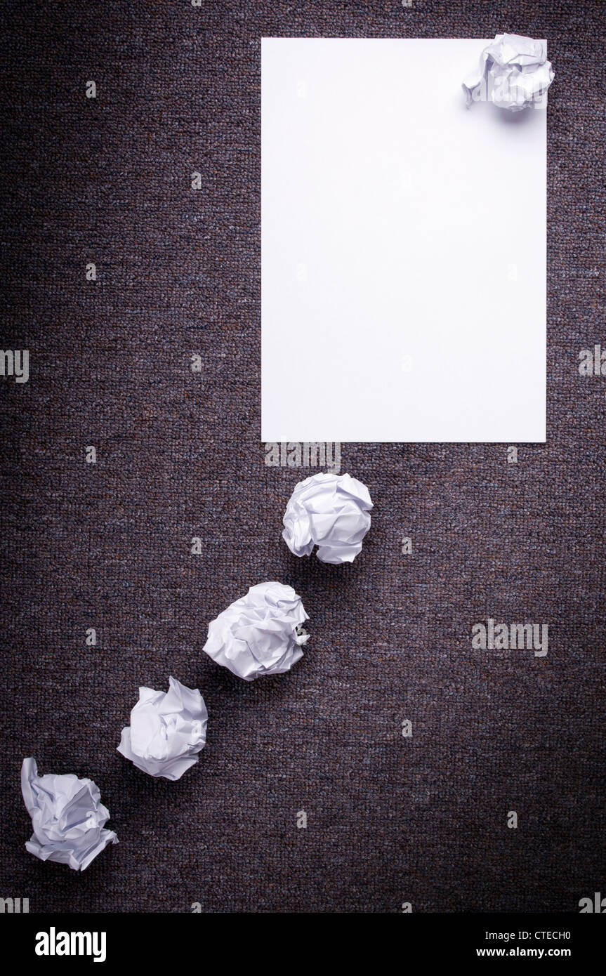 Crumpled paper with a thought balloon concept and crumpled paper ...