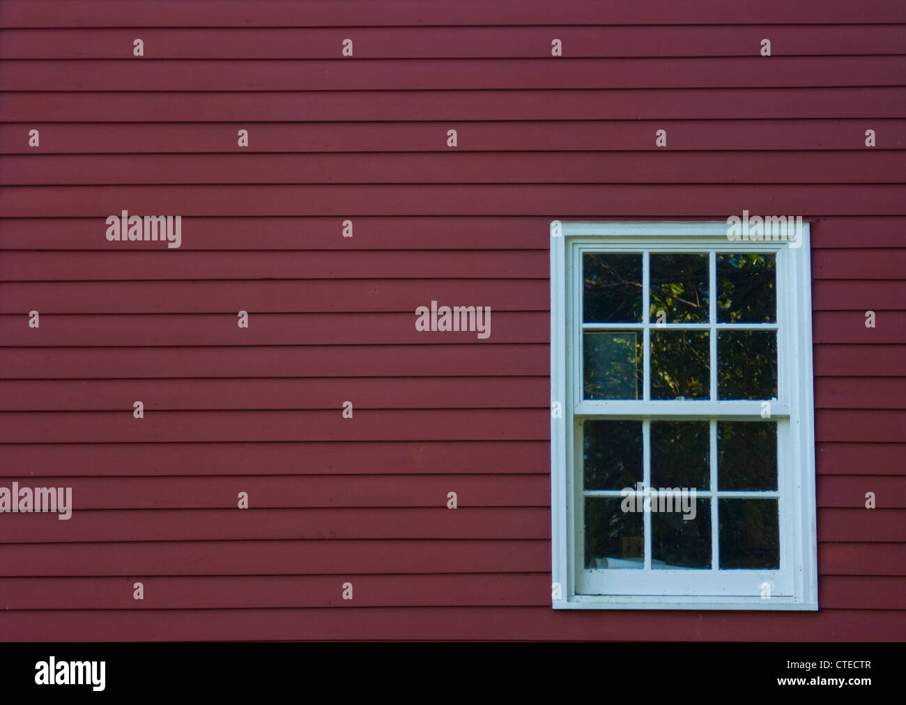 Red Wall with Window Stock Photo - Alamy
