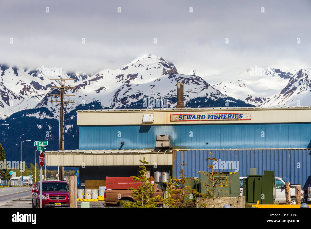 Seward, Alaska, harbor and shipping operations area with beautiful ...