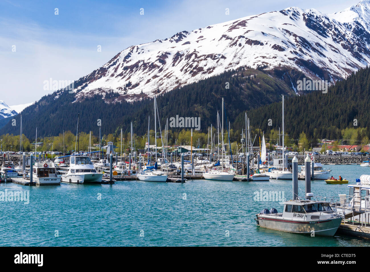 Seward, Alaska, small boat harbor in Resurrection Bay (an inlet from ...