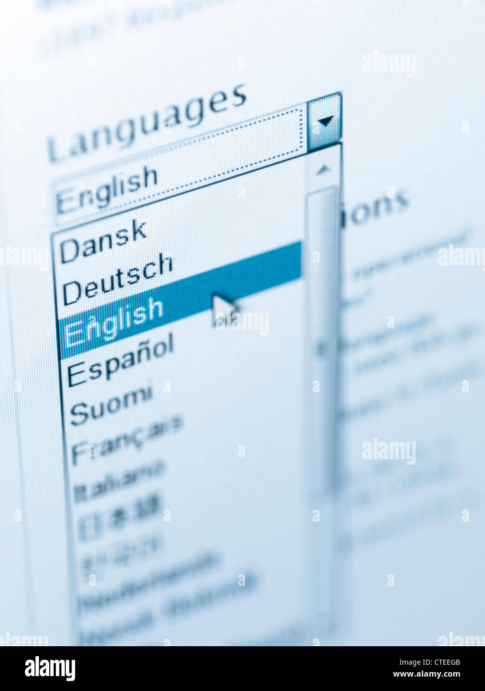 Language selection hi-res stock photography and images - Alamy