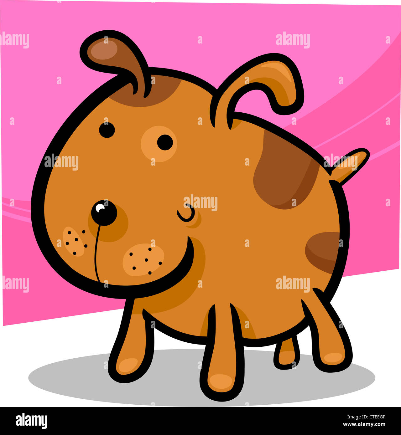 cartoon illustration of cute spotted dog or puppy Stock Photo - Alamy