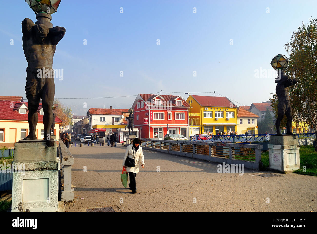 Bosnia, Tuzla, Kipovi Most ( Kipovi Bridge) : a woman returns from the ...