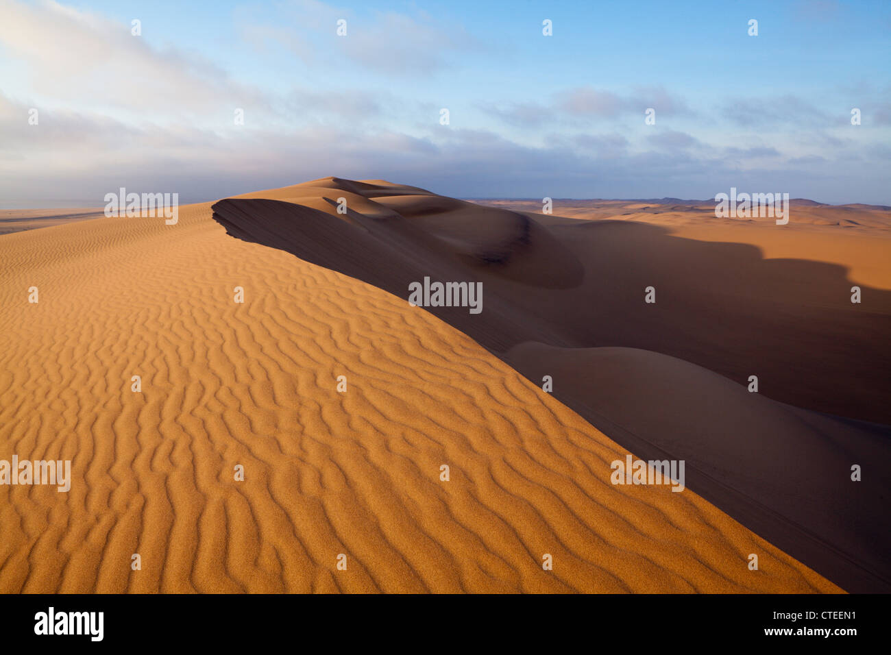 Sand Dunes of Namib Desert, Long Beach, Swakopmund, Namibia Stock Photo ...