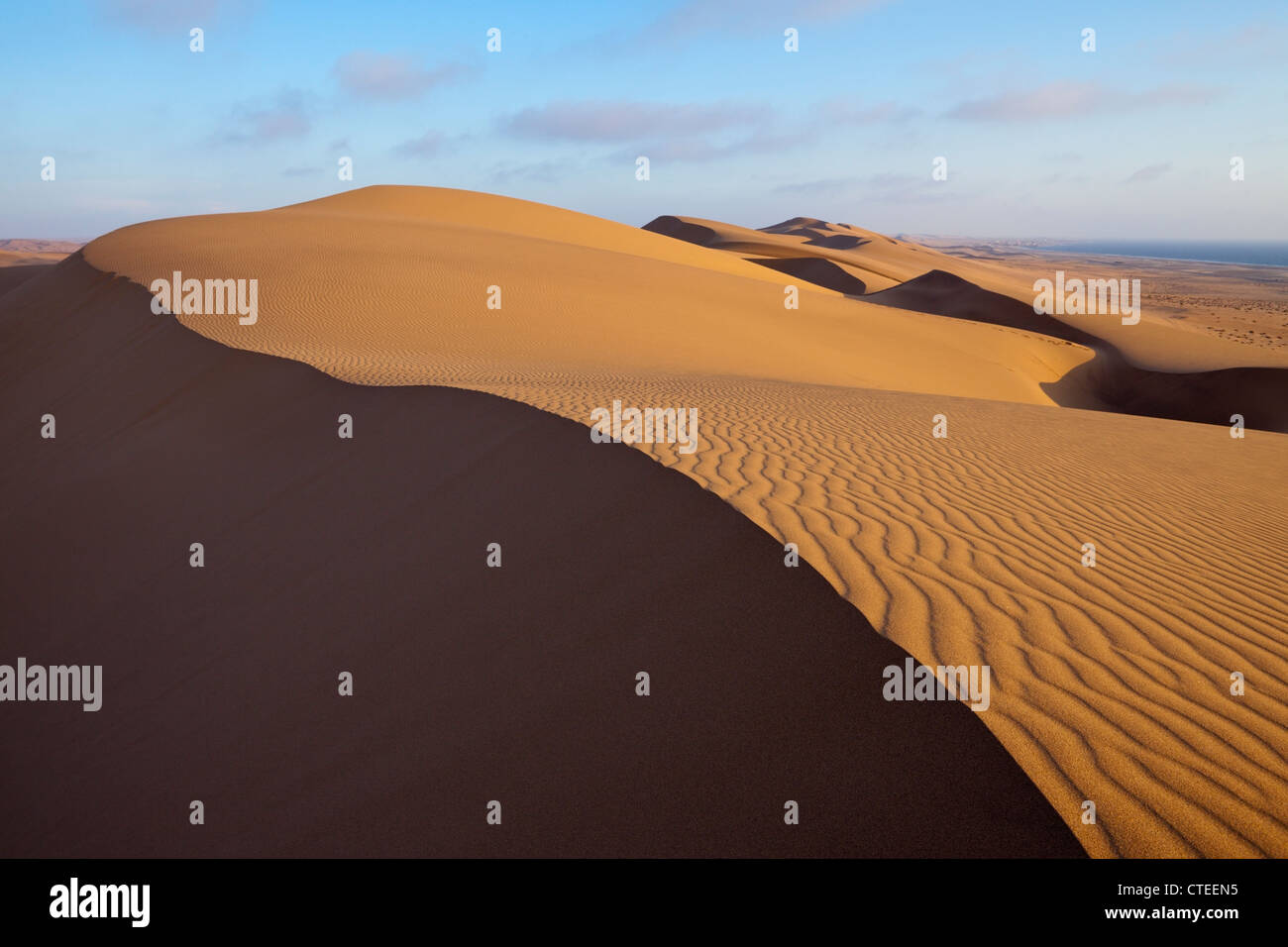 Sand Dunes of Namib Desert, Long Beach, Swakopmund, Namibia Stock Photo ...