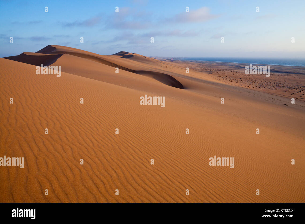 Sand Dunes of Namib Desert, Long Beach, Swakopmund, Namibia Stock Photo ...