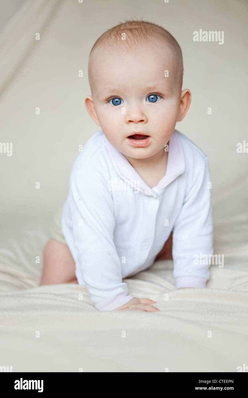 portrait of baby with crazy expression on his face Stock Photo - Alamy