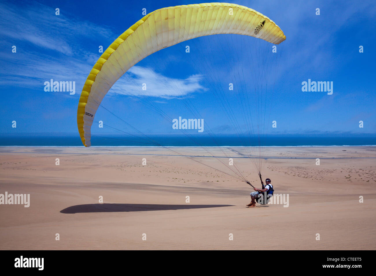 Paragliding over Dunes of Namib Desert, Long Beach, Swakopmund, Namibia ...