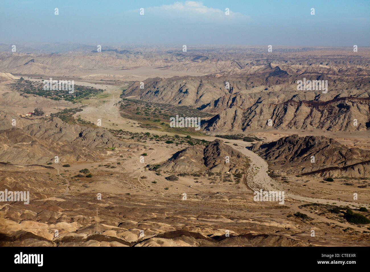 Aerial View Swakop Riverbed in Moon Vally, Swakop Valley, Erongo ...