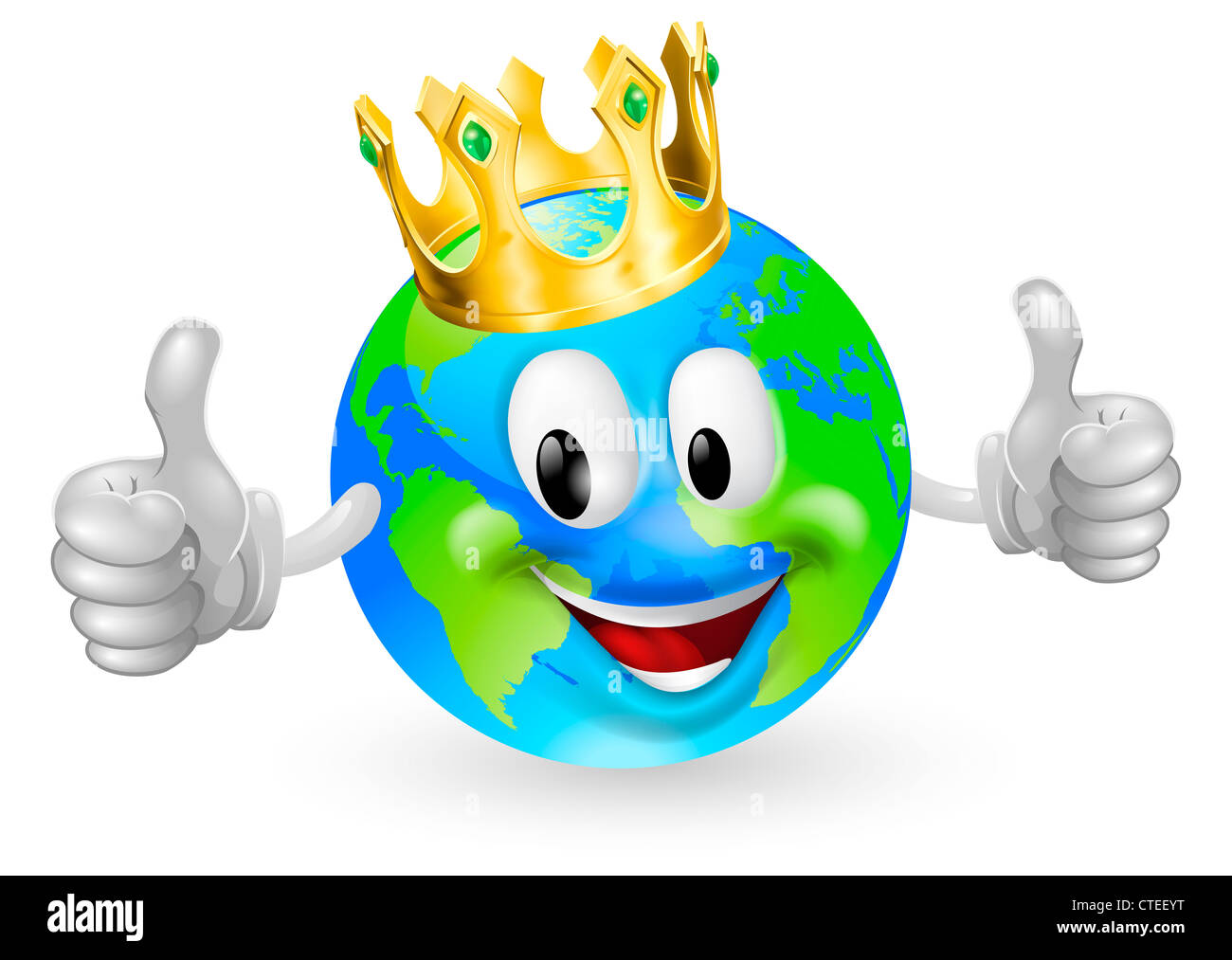 Illustration of a cute happy king of the world mascot man smiling and ...
