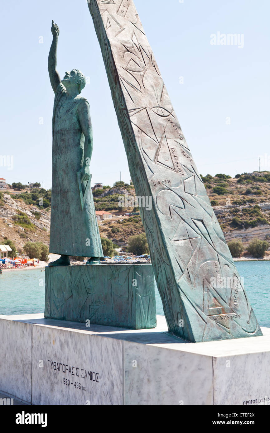 Statue of Pythagoras at Pythagorio, Samos, Greece Stock Photo - Alamy