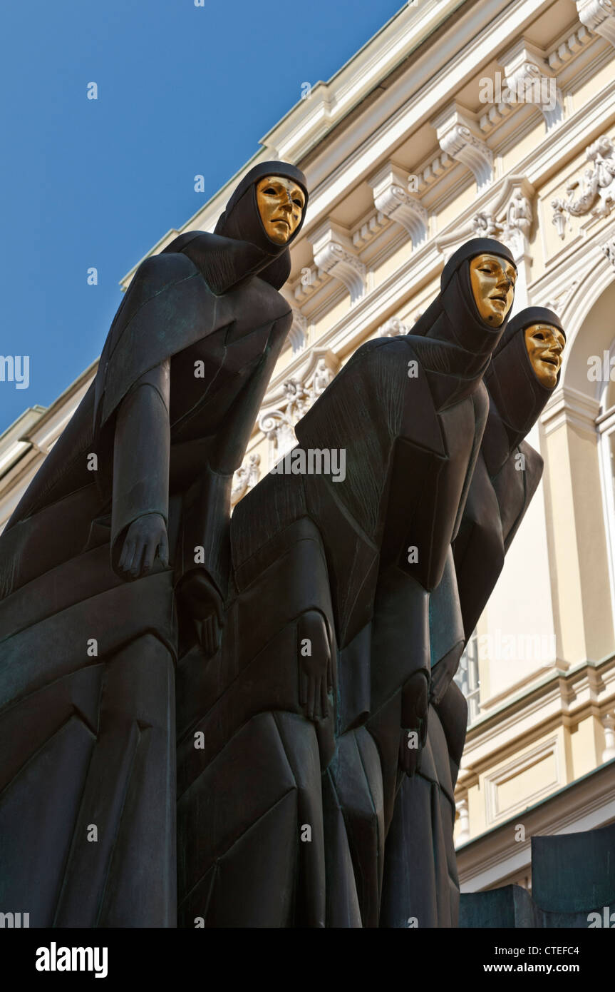 The Three Muses statue National Drama Theatre Vilnius Lithuania Stock ...