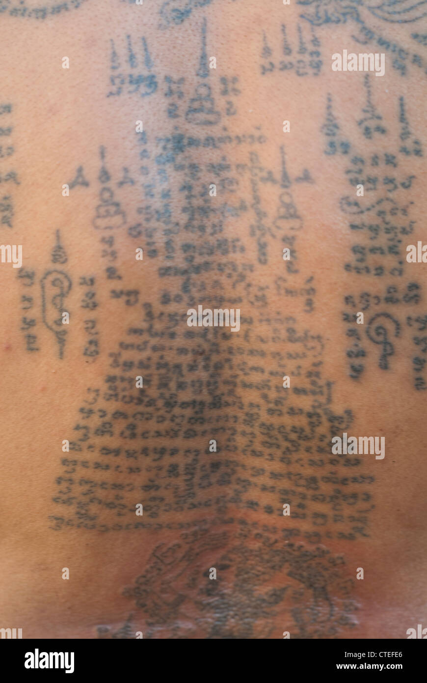 Sak Yan master, Ajahn Pornsit of Chiang Mai, Thailand. Sak Yan are the ...