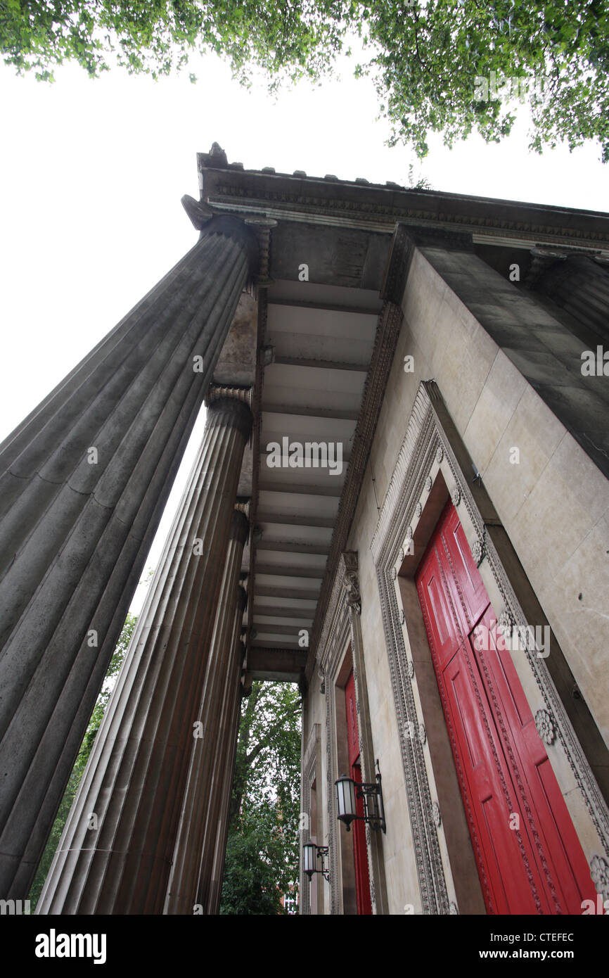 Stone columns of church porch Stock Photo - Alamy