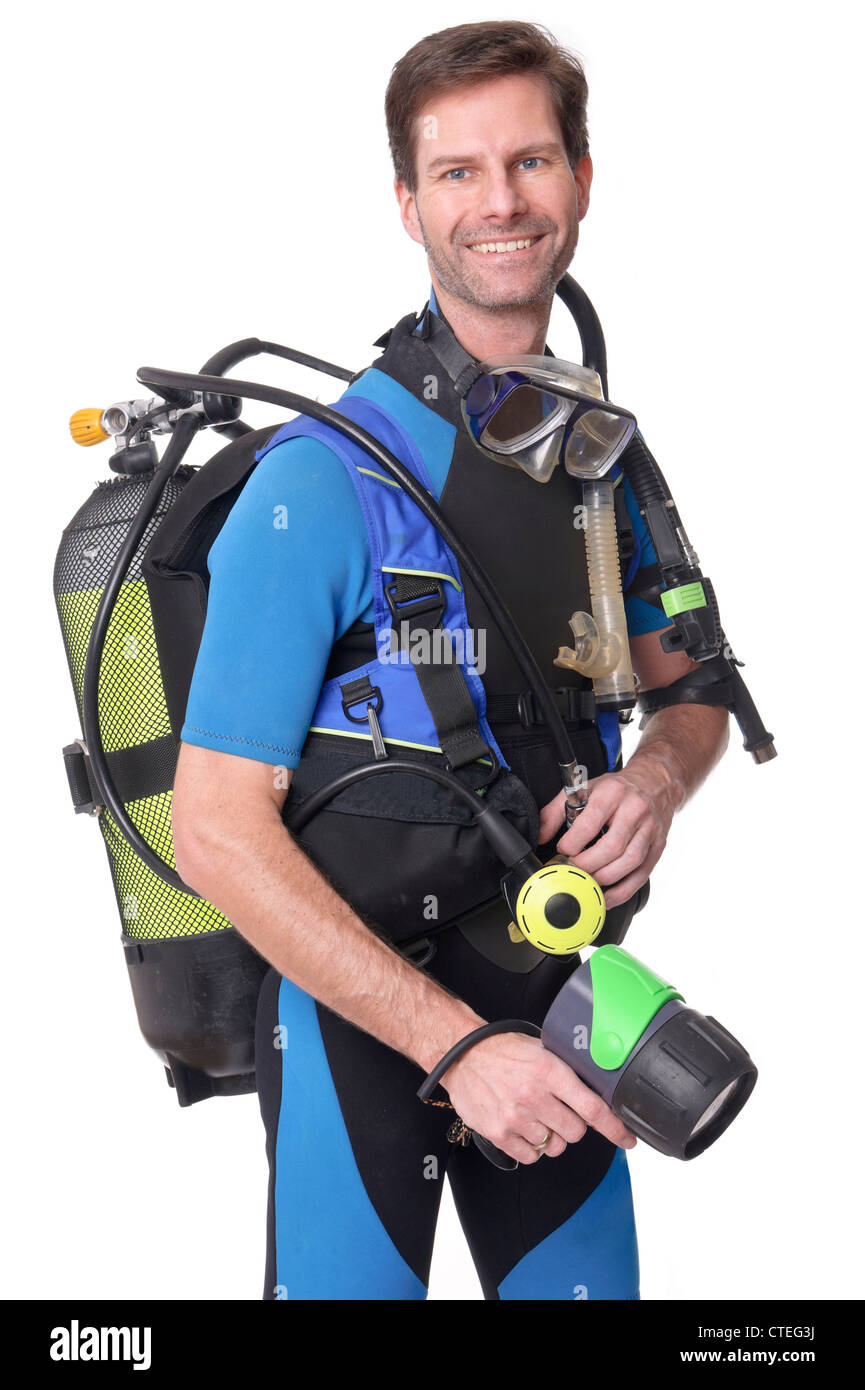 Full isolated studio picture from a diver Stock Photo - Alamy