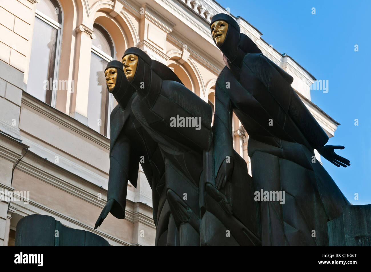 The Three Muses statue National Drama Theatre Vilnius Lithuania Stock ...