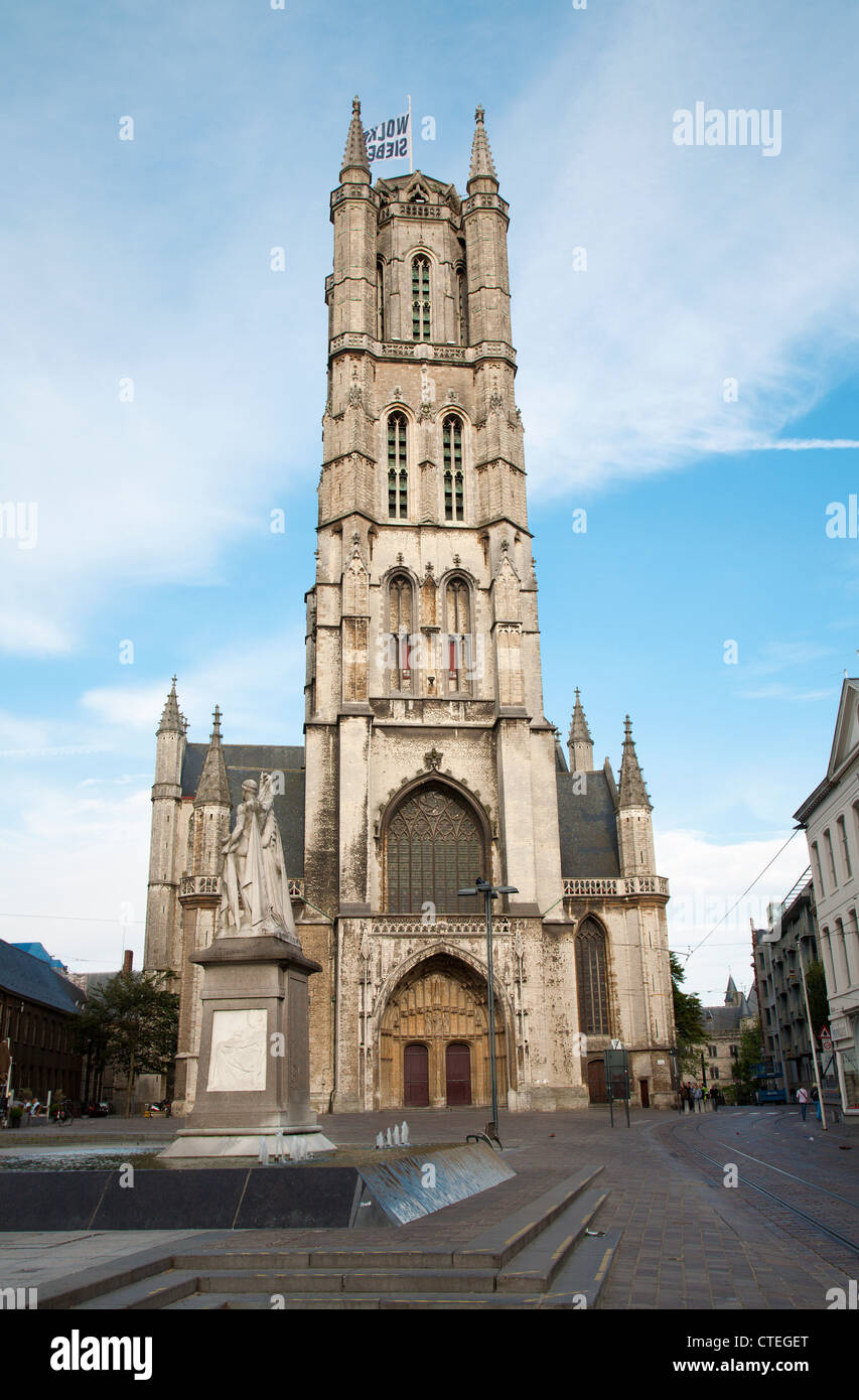 Brussels - tower of Saint Baaf's Cathedral Stock Photo - Alamy