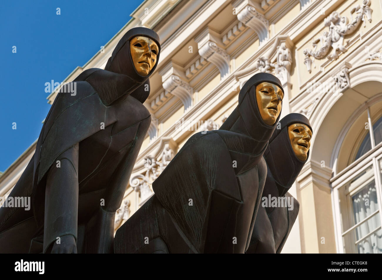The Three Muses statue National Drama Theatre Vilnius Lithuania Stock ...