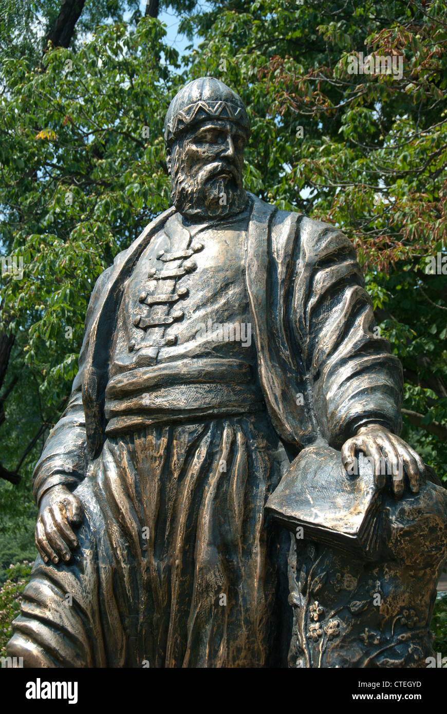 ISTANBUL, TURKEY. A statue of the Ottoman poet, writer and thinker ...