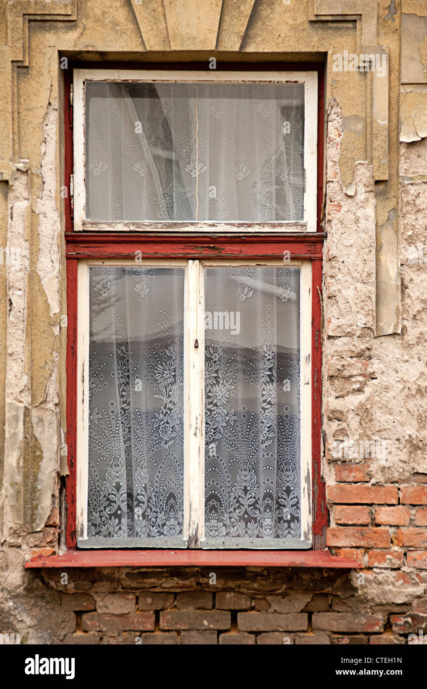 old window and wall in decay Stock Photo - Alamy