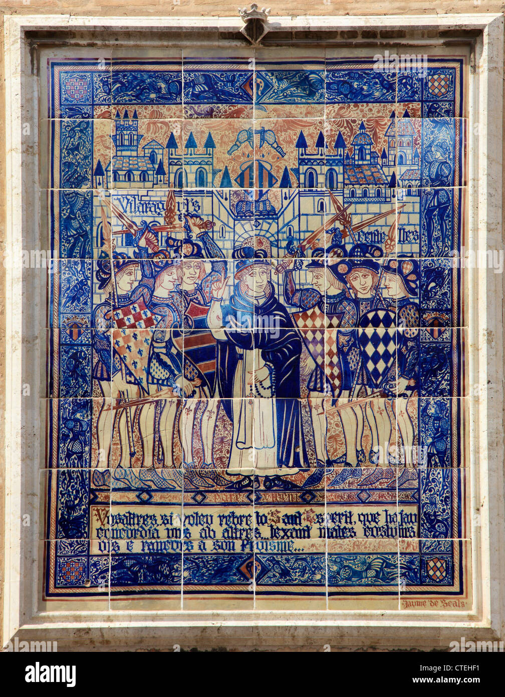 Spain, Valencia, Plaza de la Almoina, azulejo, ceramic tile image Stock ...