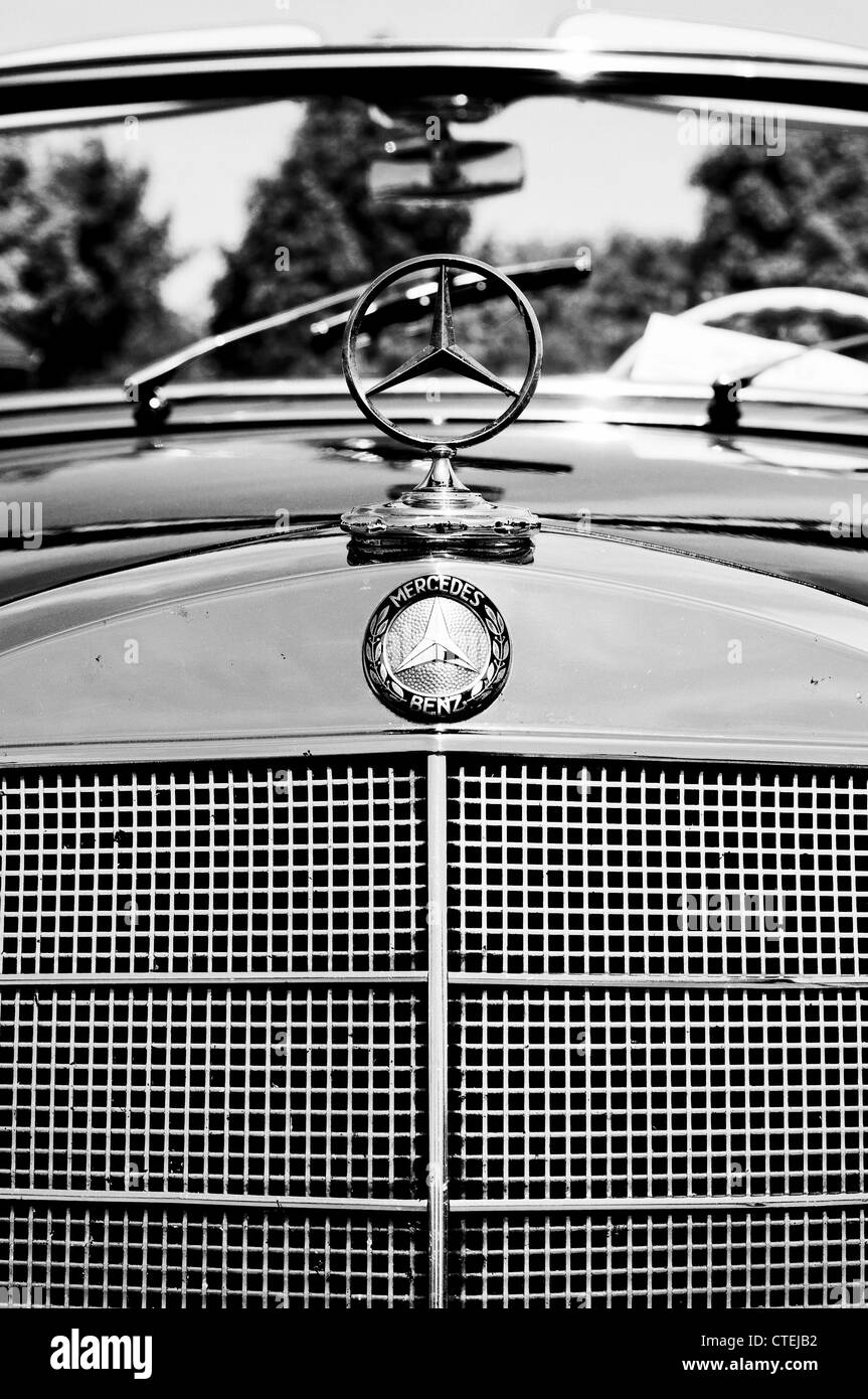 he radiator grille and emblem of Mercedes-Benz Type W180 220S Stock ...
