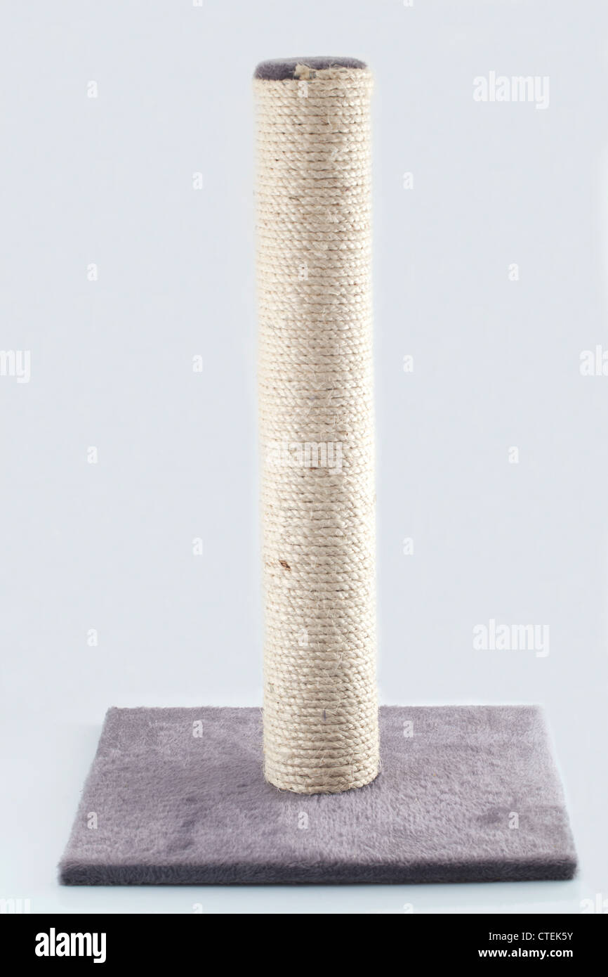 Cat scratching post Stock Photo - Alamy