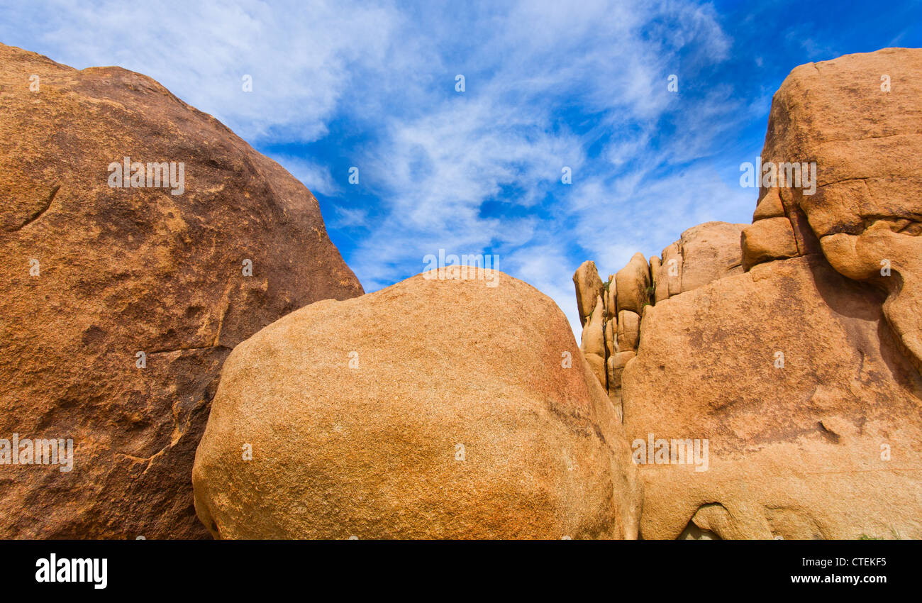 USA, California, Joshua Tree National Park, Rock formations Stock Photo ...
