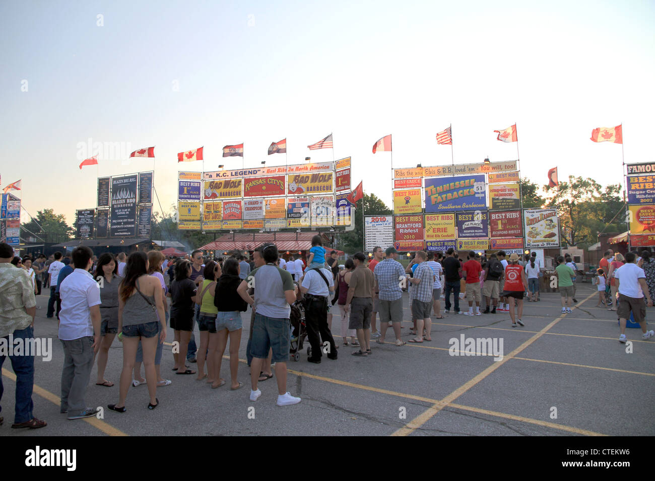 People lining up at an outdoor festival in Toronto Stock Photo - Alamy