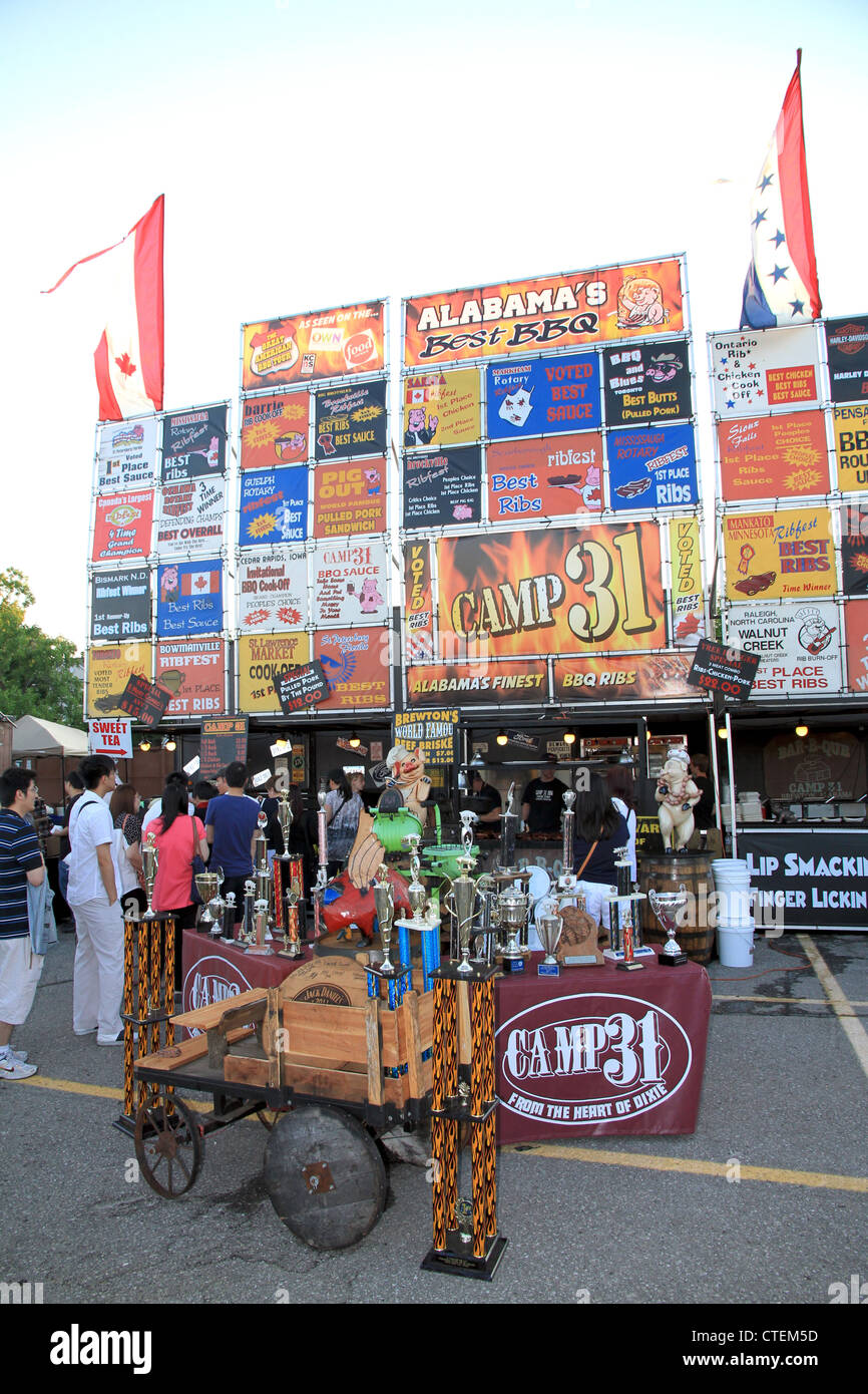 A barbecue stand at a ribfest on Canada Stock Photo - Alamy
