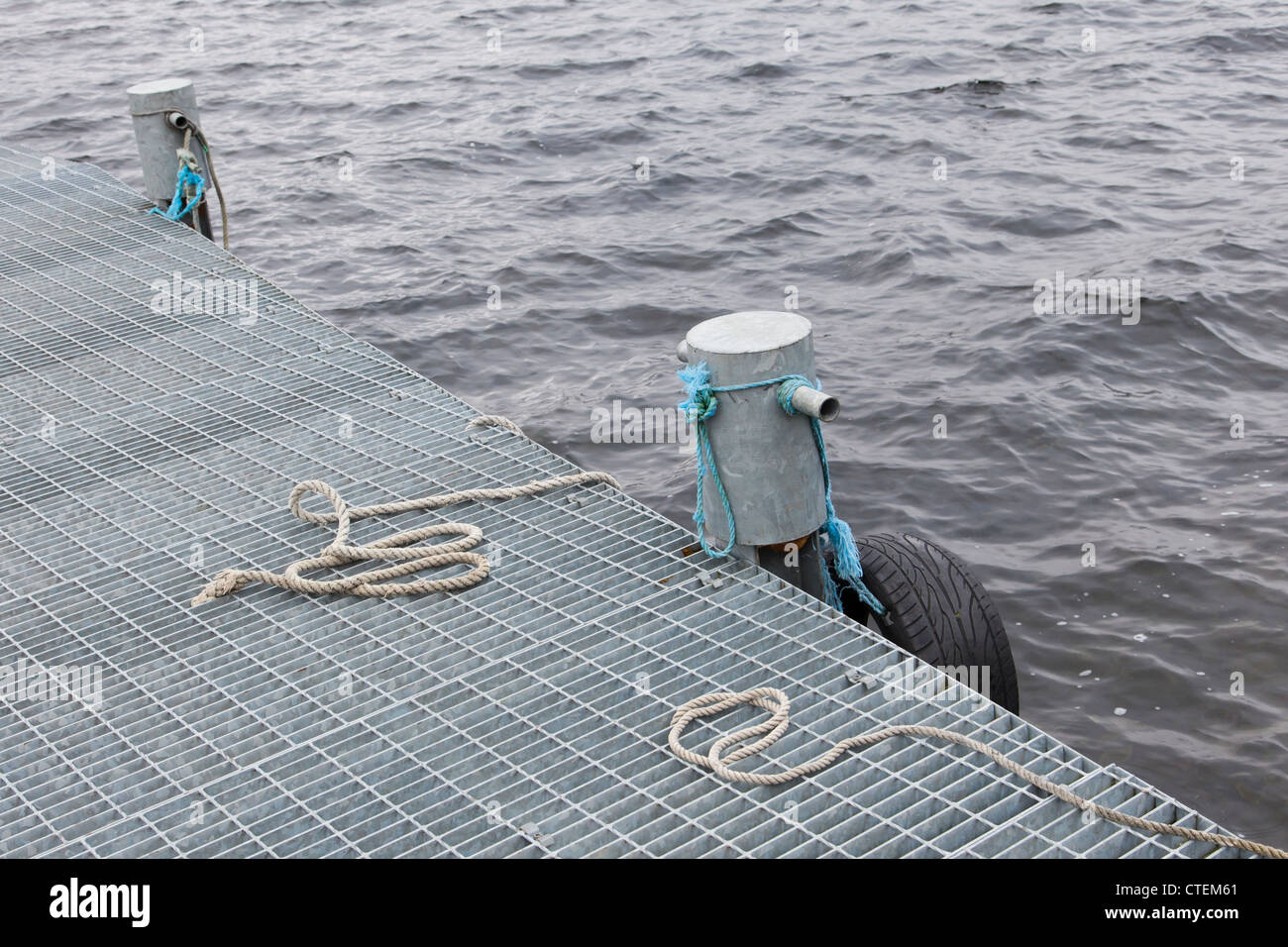 Metal jetty on Loch Stock Photo - Alamy