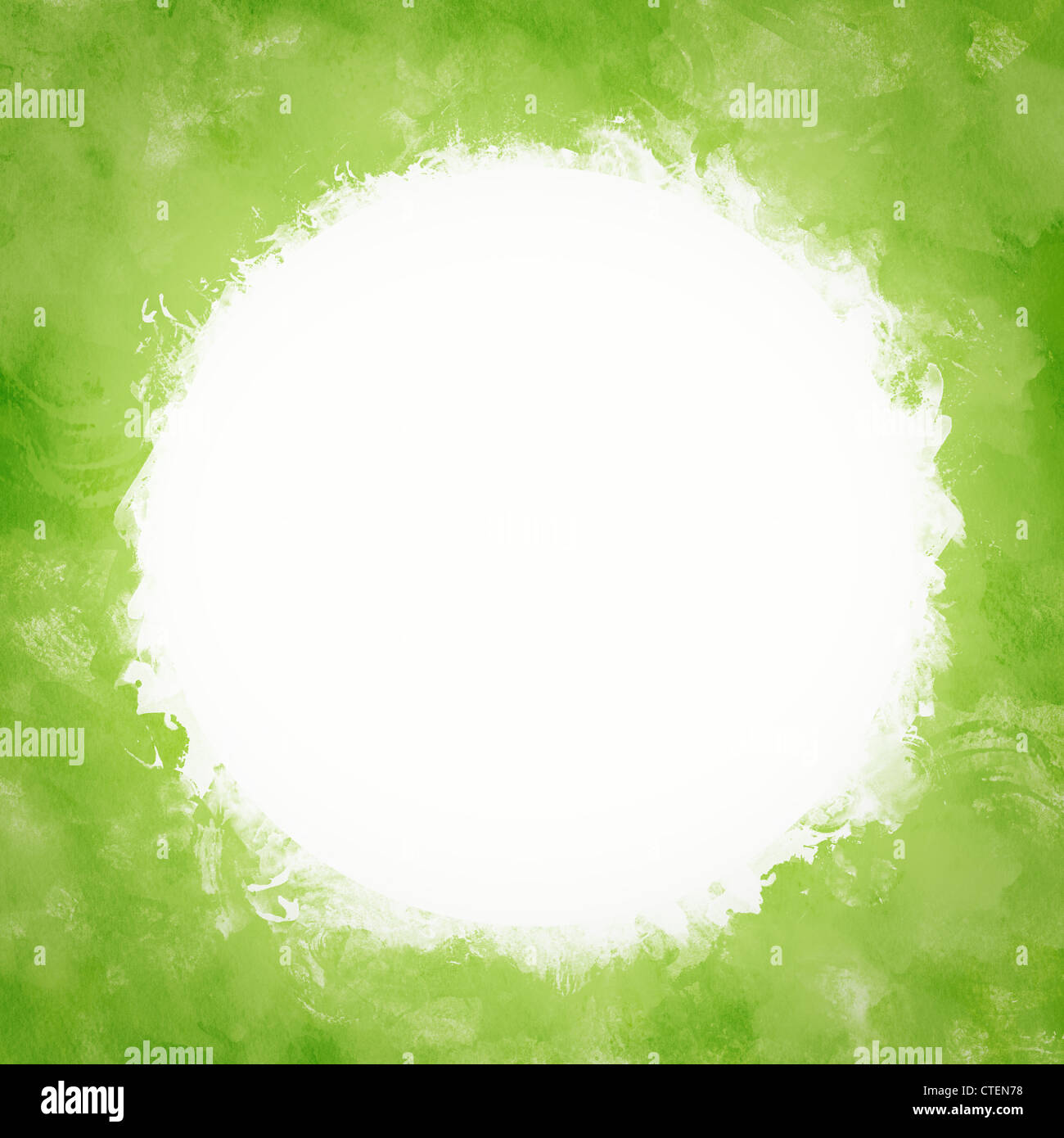 abstract watercolor texture - white circular surface on green ...
