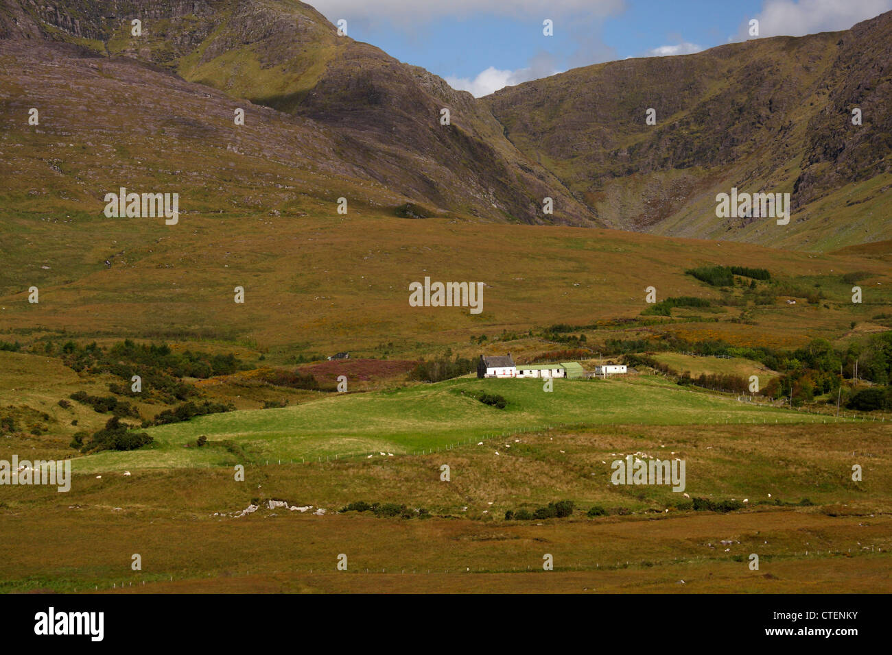 Lone Farmhouse On The Iveragh Peninsula Or Ring Of Kerry; County Kerry ...