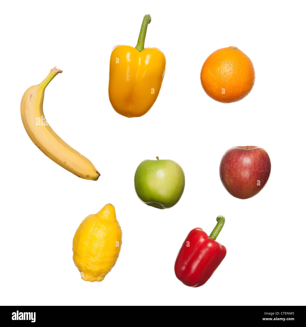 Full isolated fruits in different colors Stock Photo - Alamy