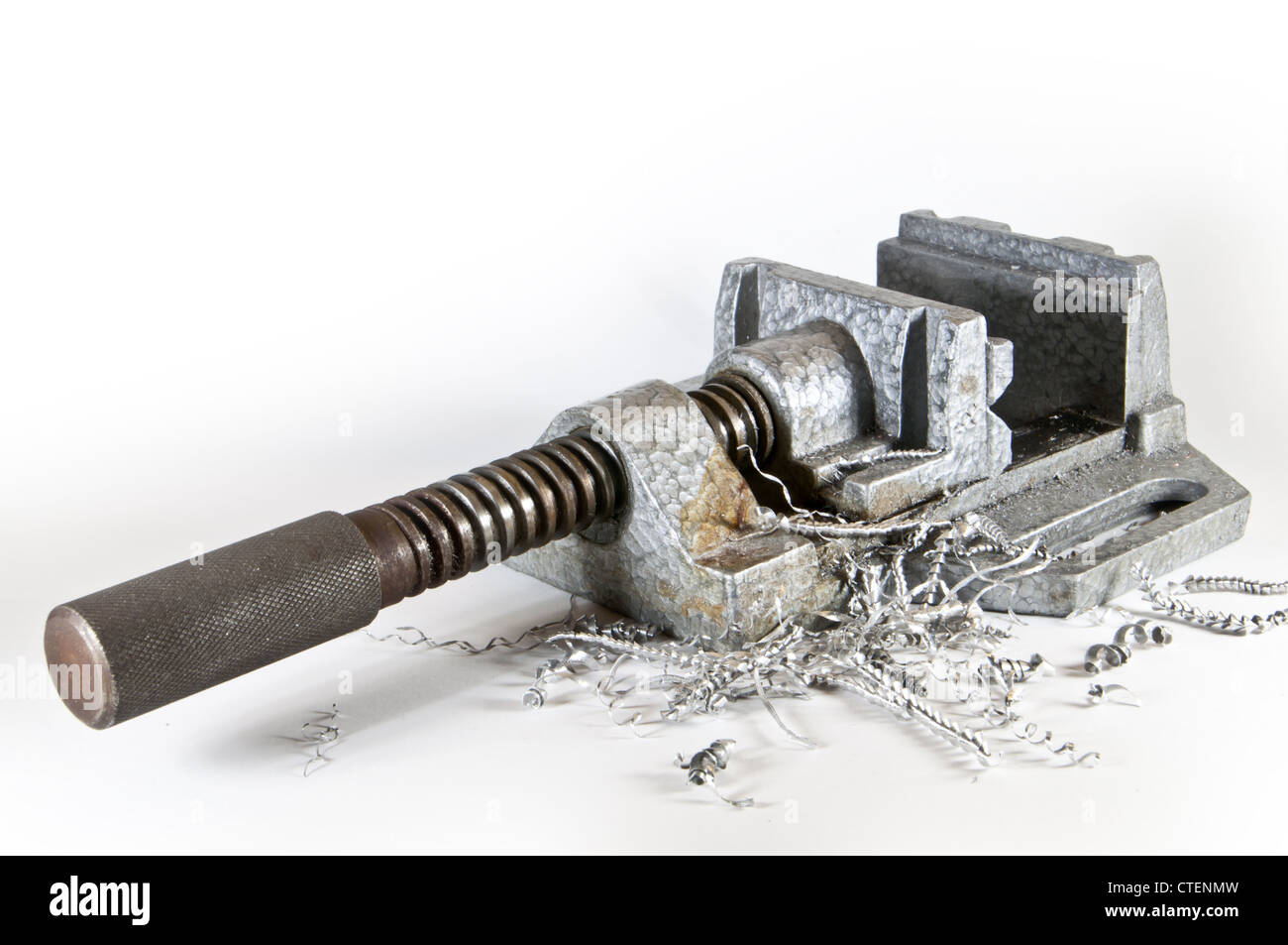 A metal vice isolated on white background Stock Photo - Alamy