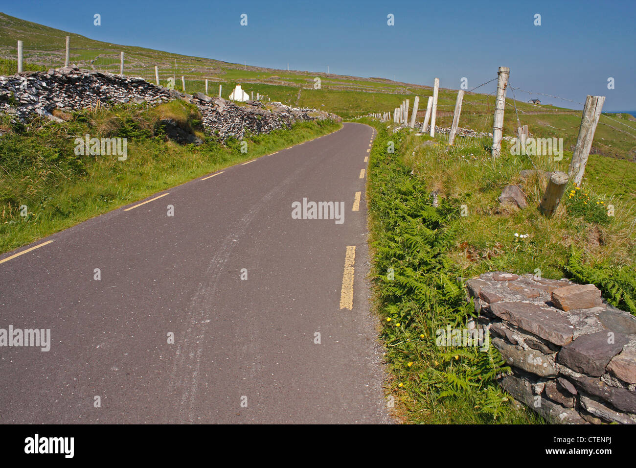 Open Road On Slea Head On The Dingle Peninsula; County Kerry, Ireland ...